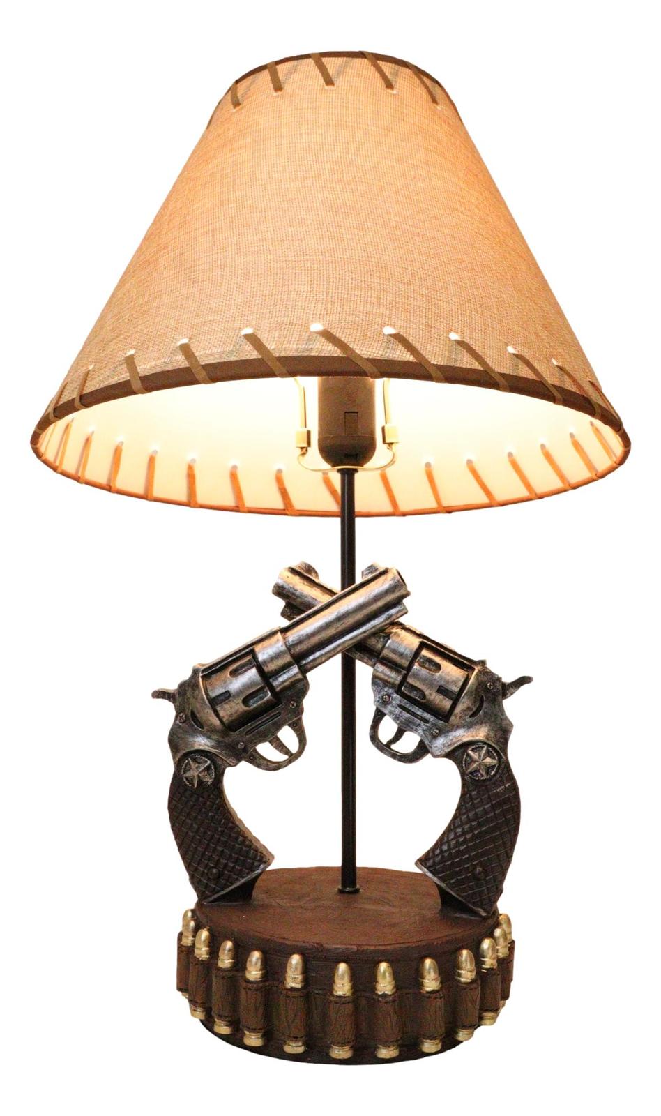 Double Six Shooter Revolver Gun Pistols With Belt Bullets Table Lamp ...