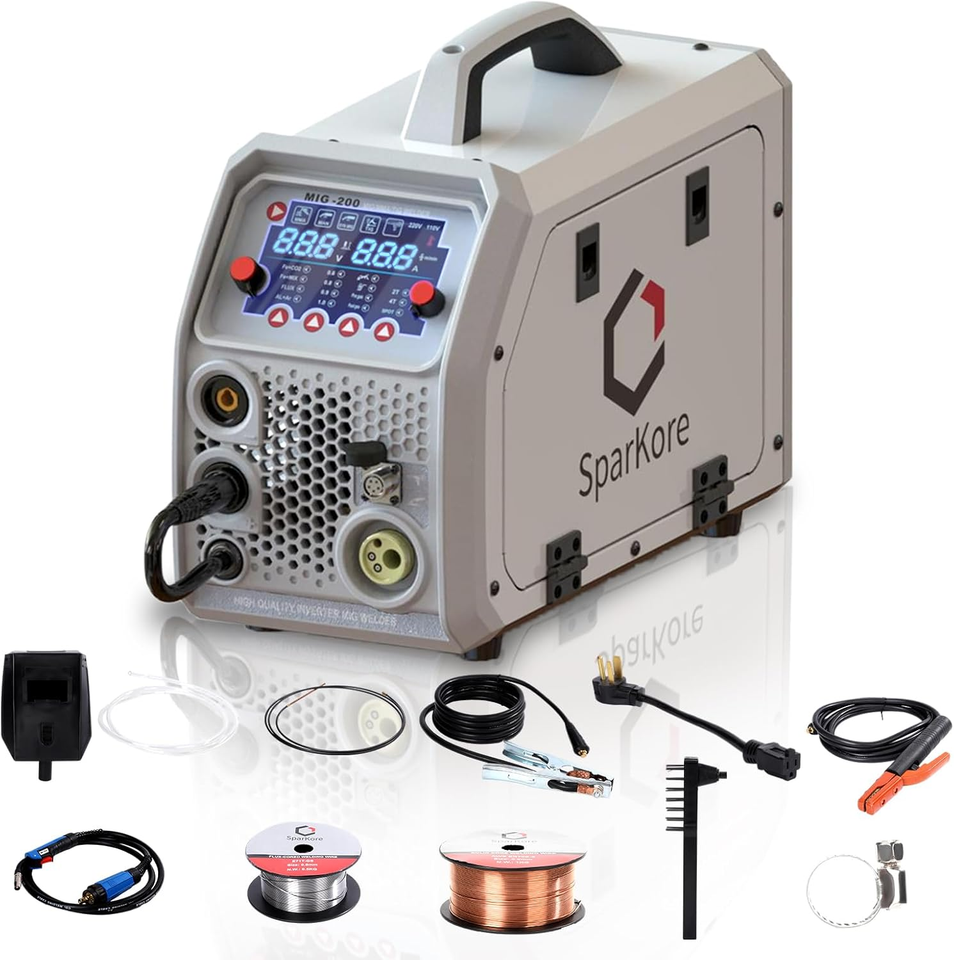 200Amp MIG Welder Machine 4-In-1 IGBT Inverter LED Digital Display Mig ...