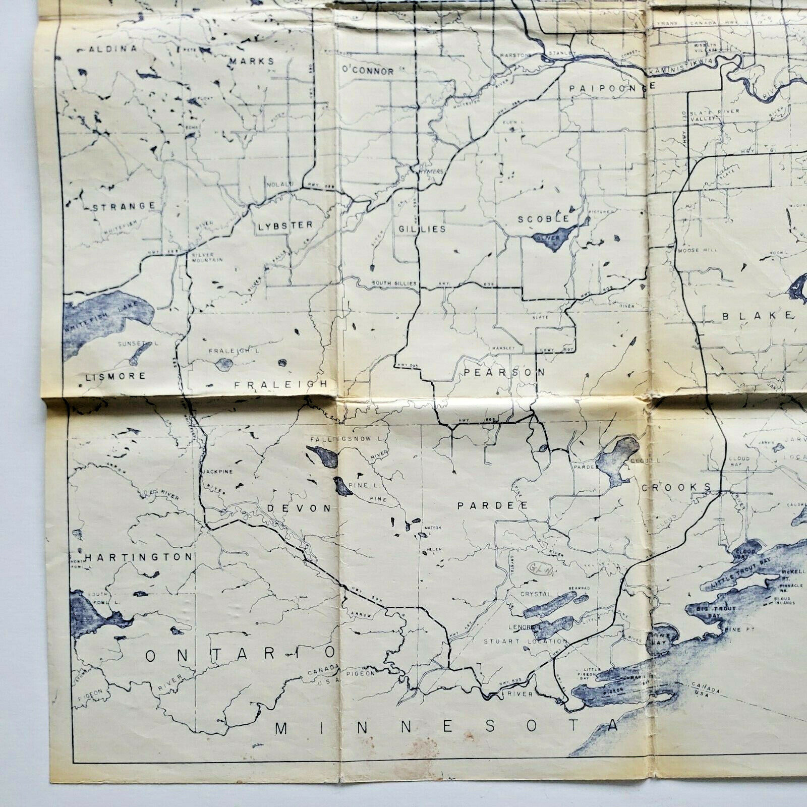 1970 Fishing & Hunting Map NO.200 Lakehead Area Thunder Bay U88b ...