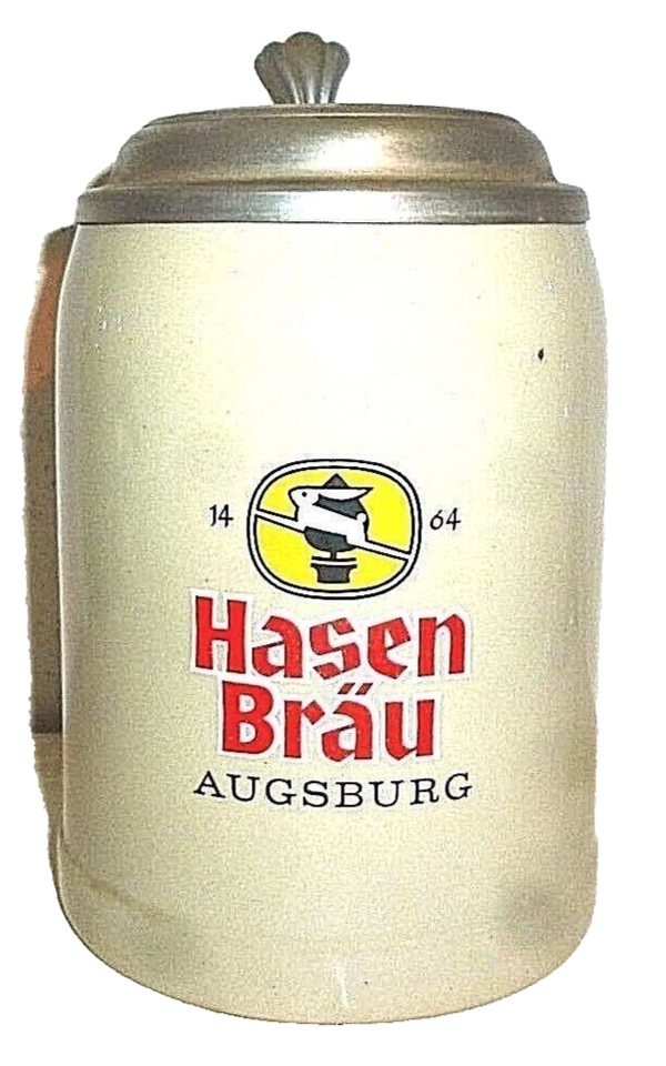 6 Hasenbrau Augsburg Landmarks lidded German Beer Steins - Germany