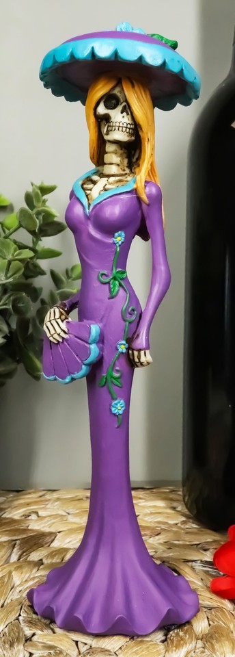 Steampunk Aristocrat Lady In Purple Skeleton Statue Day Of The Dead ...
