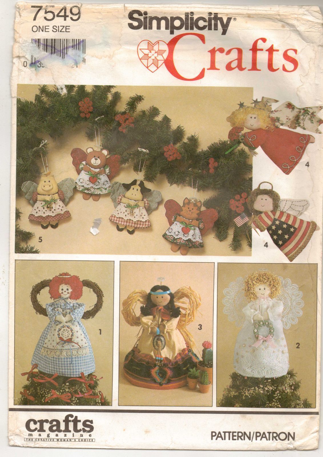 Xmas Standing Angel Southwest Victorian Tree Topper Animal Ornament Sew ...