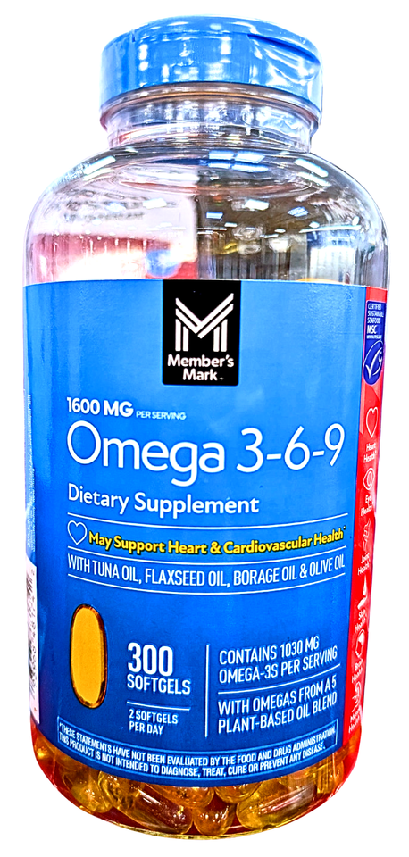 Member's Mark Omega 3-6-9 with Sustainably Sourced Tuna Oil Softgels ...