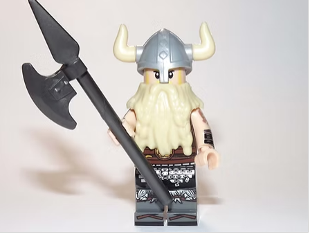PAPBRIKS Viking Bearded Warrior Custome Minifigures - LEGO (R) Minifigures