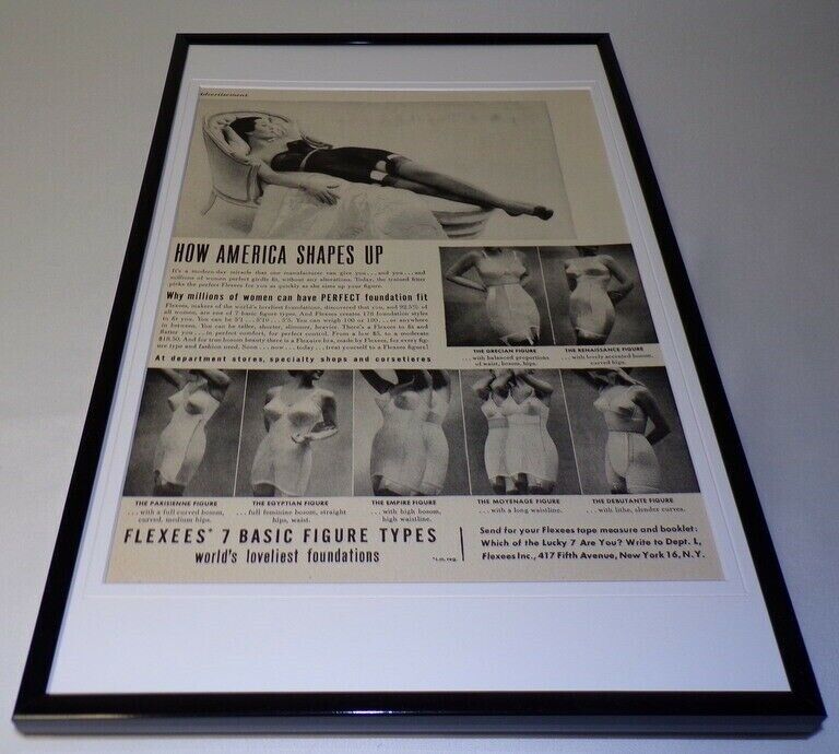 1949 Flexees Lingerie Stockings Framed 11x17 ORIGINAL Vintage ...
