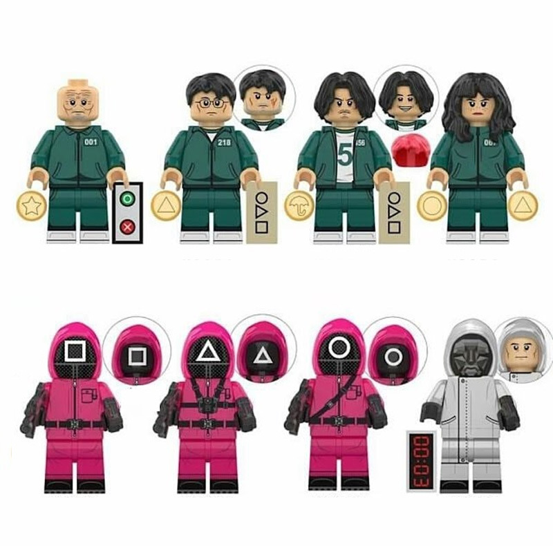 8 PACK Squid Game Minifigure Set Manager Doll Puppet Korea Minifigure ...
