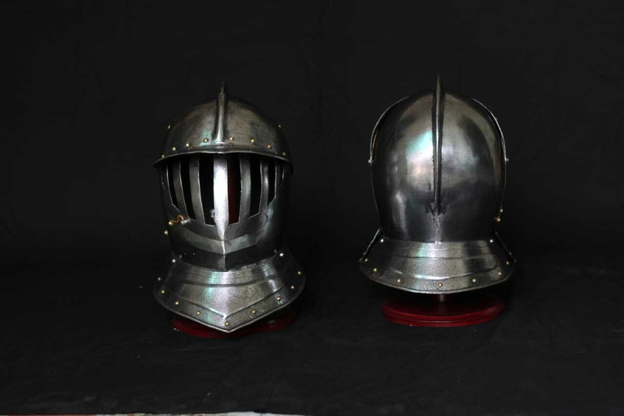 Medieval Closed Face Movable Visor Helmet and 50 similar items