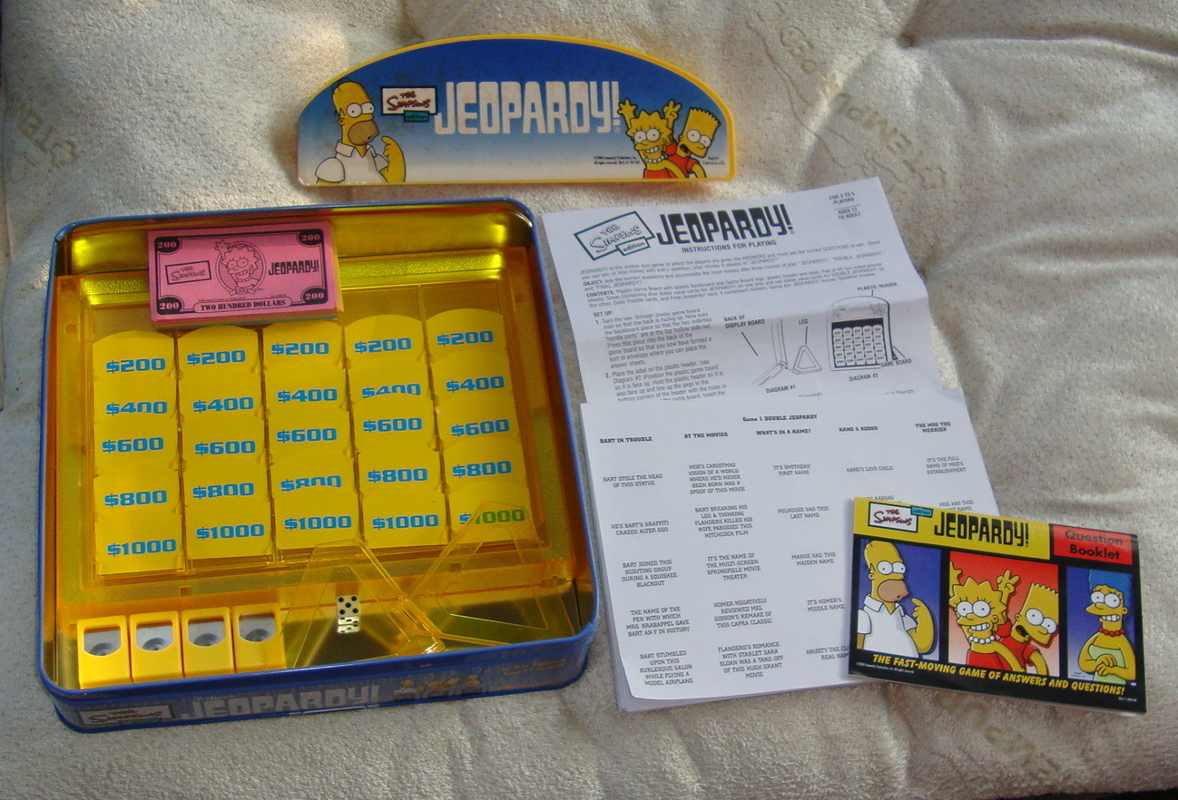 The Simpson's Deluxe Jeopardy Game in Tin Container-Complete ...
