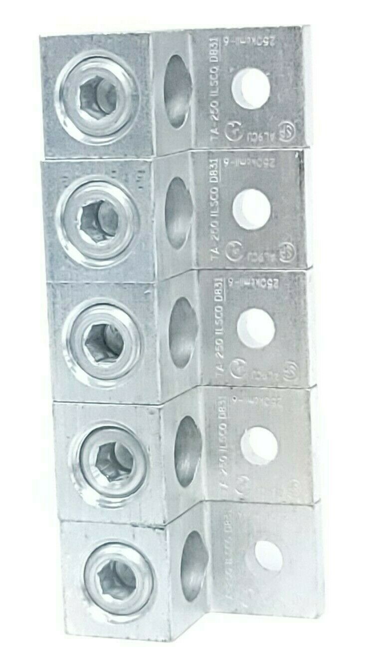 LOT OF 5 NEW ILSCO D831 LUGS TA-250 - Everything Else