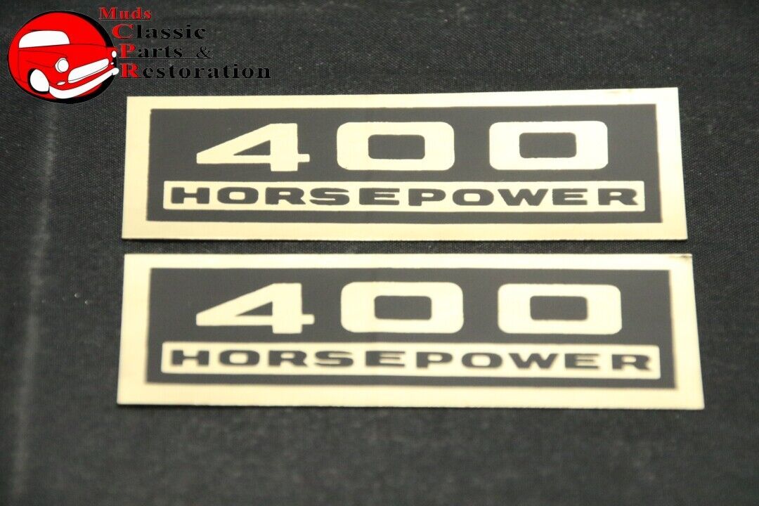 Chevy 400 Horsepower Black & Gold Valve Cover Decals Pair - Other Car ...