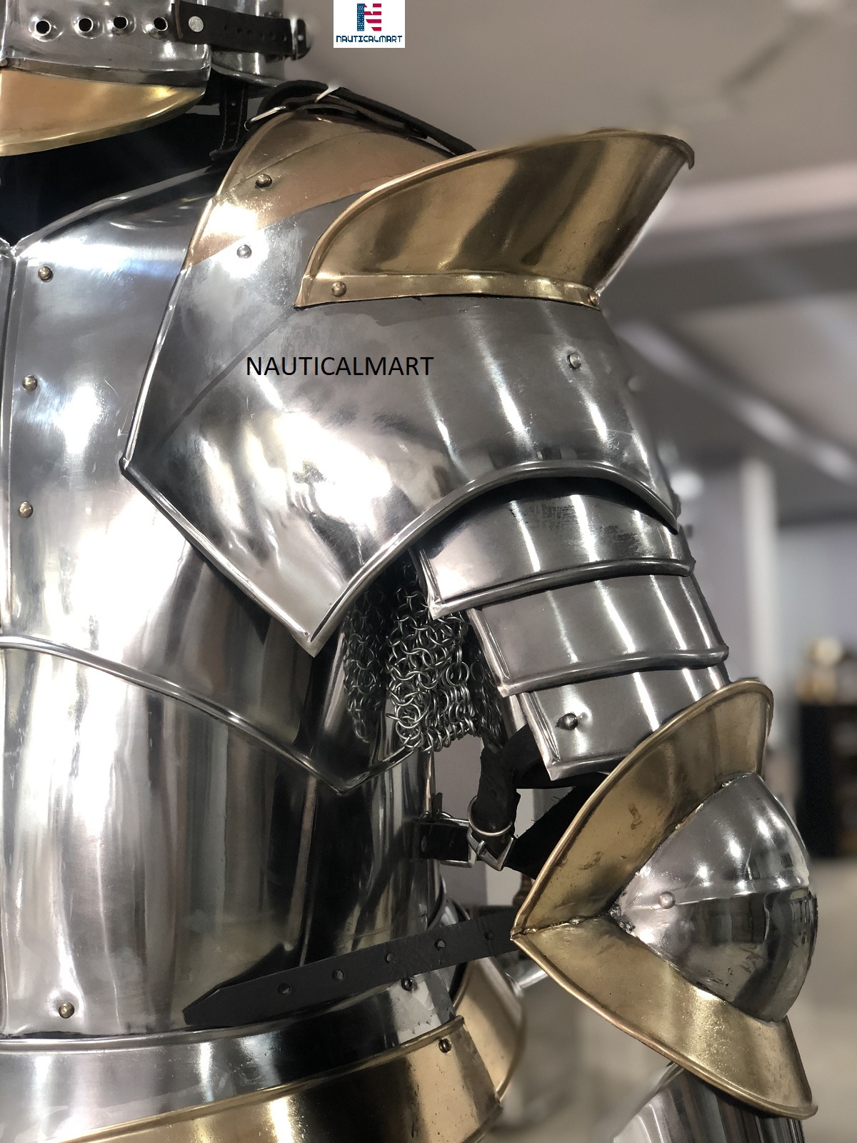NauticalMart Suit of Armor Metal Armor LARP Armorset Steel and Brass ...