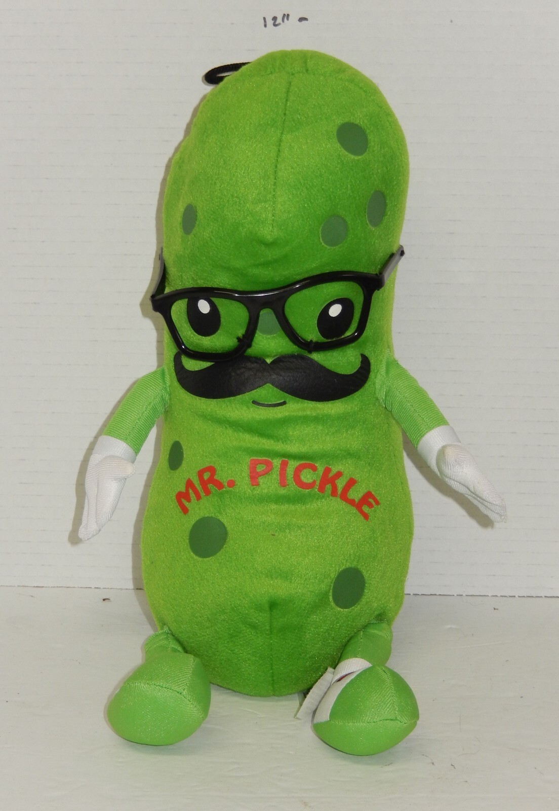 MR. PICKLE 12" Plush Toy Handlebar Mustache Glasses Fiesta Green Red ...