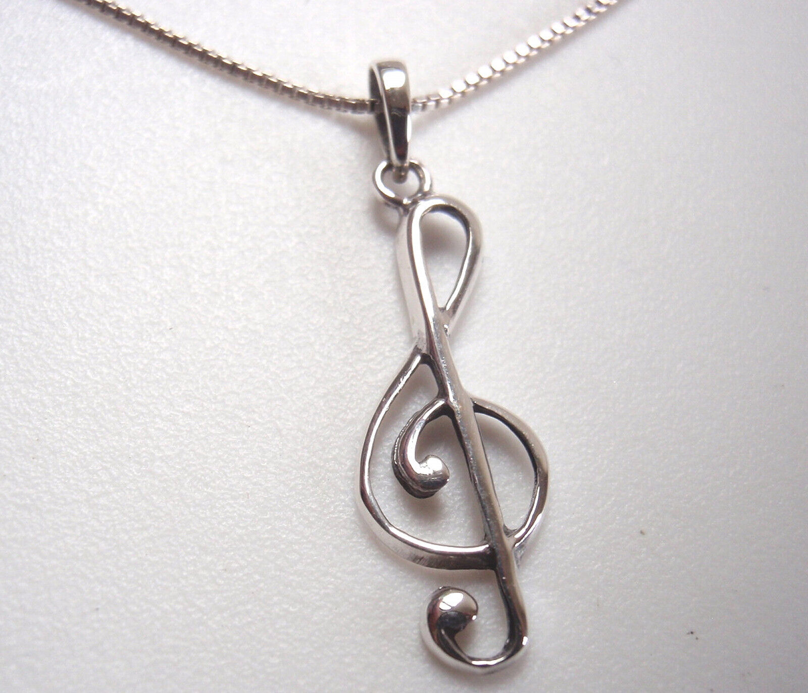 Small Treble Clef 925 Sterling Silver Necklace compose music song ...