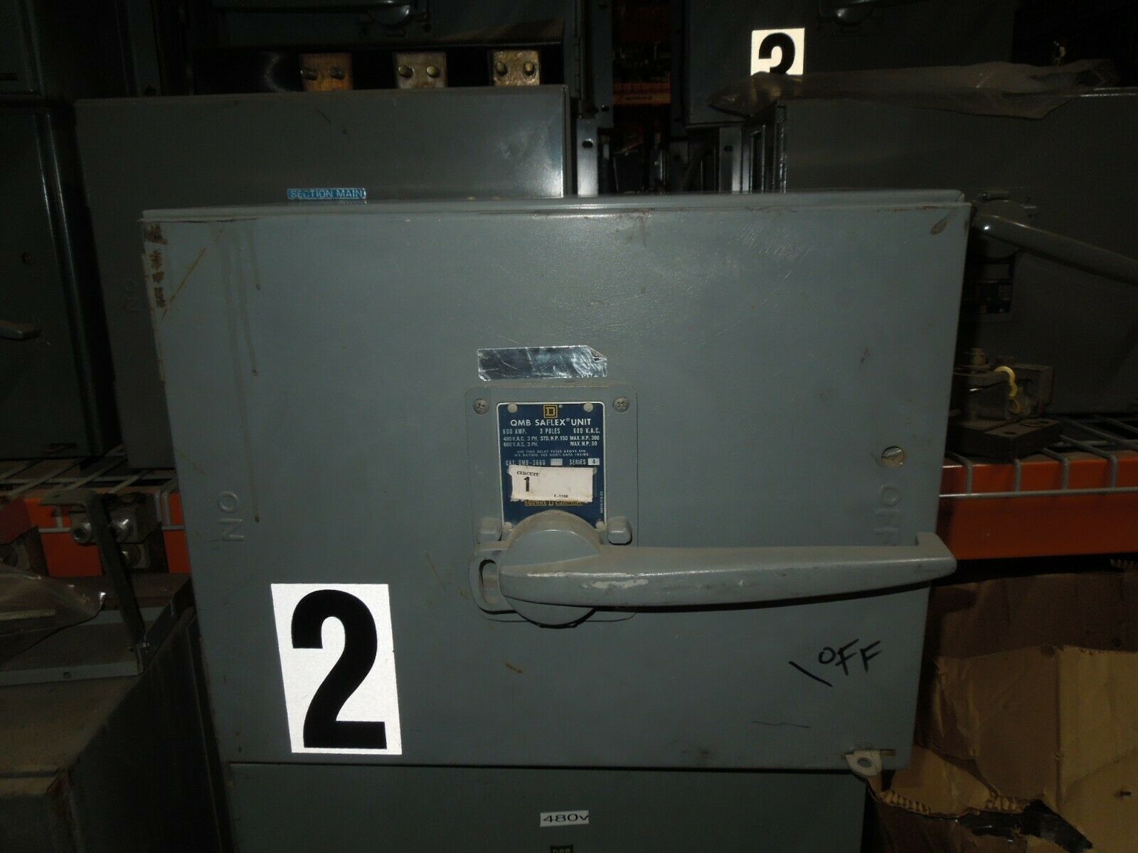 Square D QMB-3660-J 600A 3p 600VAC Single Fusible Panelboard Switch ...