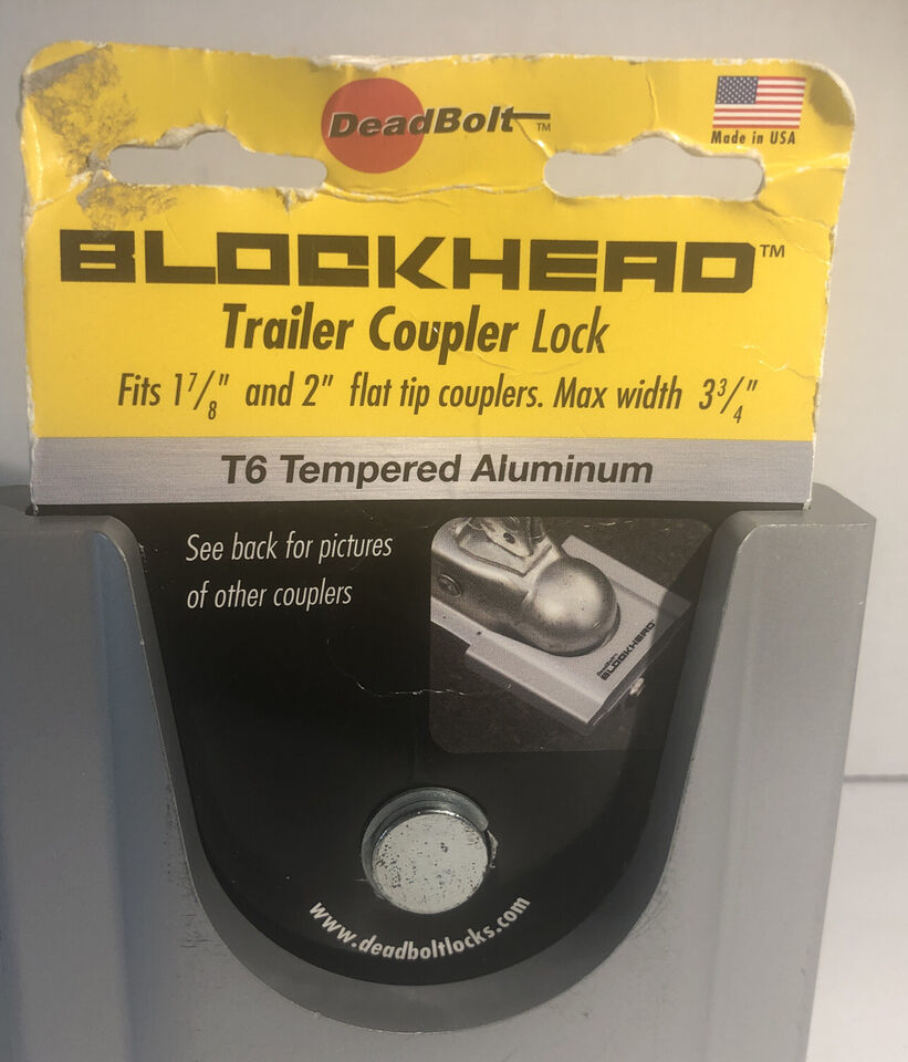 Deadbolt Blockhead Trailer Coupler Lock Tcl1 As No Keys Brand New