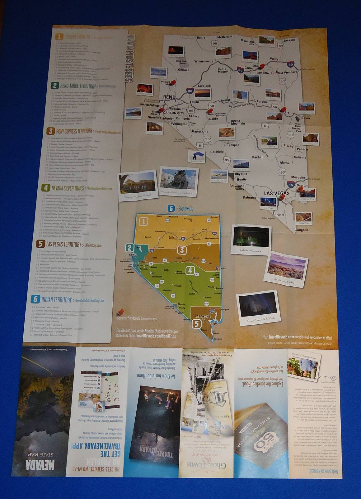 *BRAND NEW* REMARKABLE NEVADA STATE MAP SOUVENIR BROCHURE *EXCELLENT ...