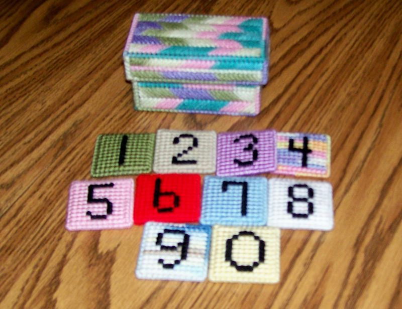 Baby Number Tiles, Handmade, Plastic Canvas, Shower Gift, Baby Toy ...