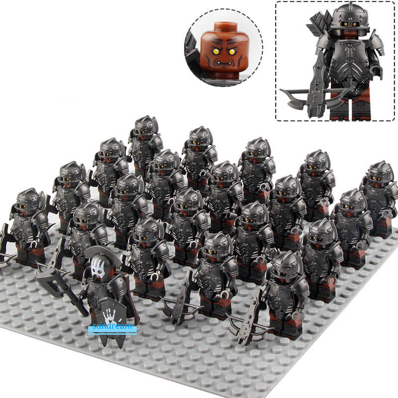 Lord of the Rings Uruk-Hai Warriors Army Lego Moc Minifigures Toys Set 21Pcs - Building Toy ...