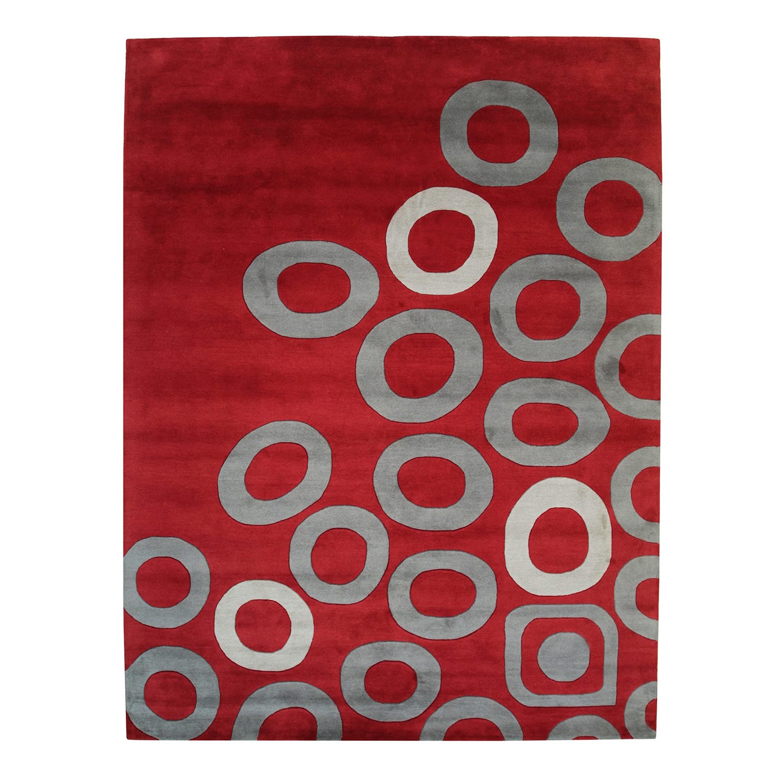 EORC ME40080RD9X12 Hand-Tufted Wool Modern Tufted Rug, 9' x 12', RED ...