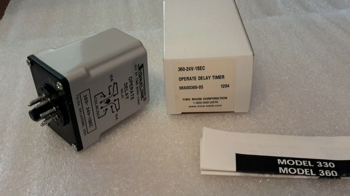 SIGNALINE 360-24V-1SEC OPERATE DELAY TIMER RELAY TIME MARK 10A NEW $99 ...