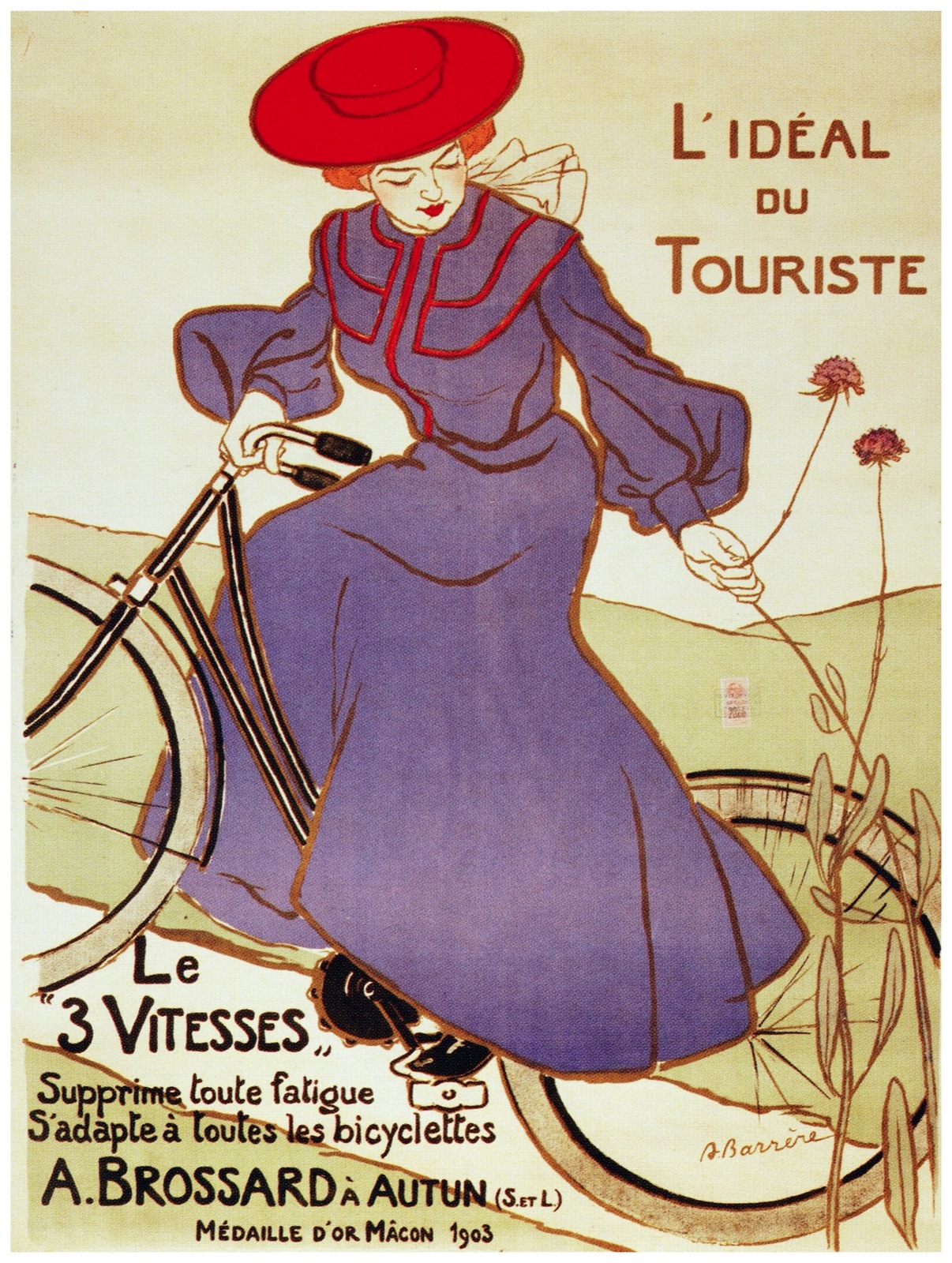 742.Nouveau Cycles Ad Wall Decoration POSTER.Graphics to decorate home ...