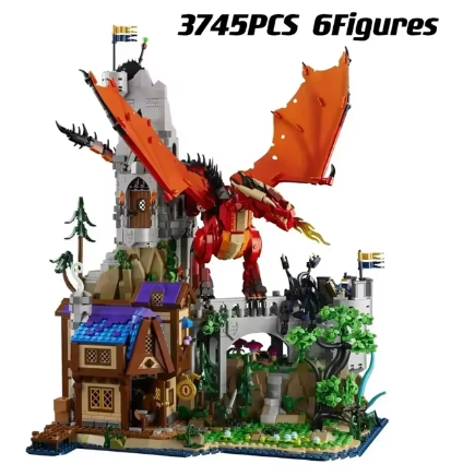 MINISO Disney 2024 Red Dragon Building Blocks Set – 3745 Pieces, 6 ...