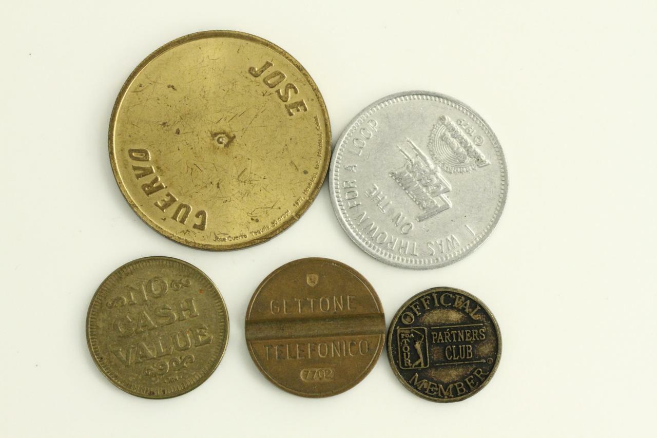 Vintage Lot Mixed Metal Tokens Advertising Roller Coaster Jose Cuervo ...