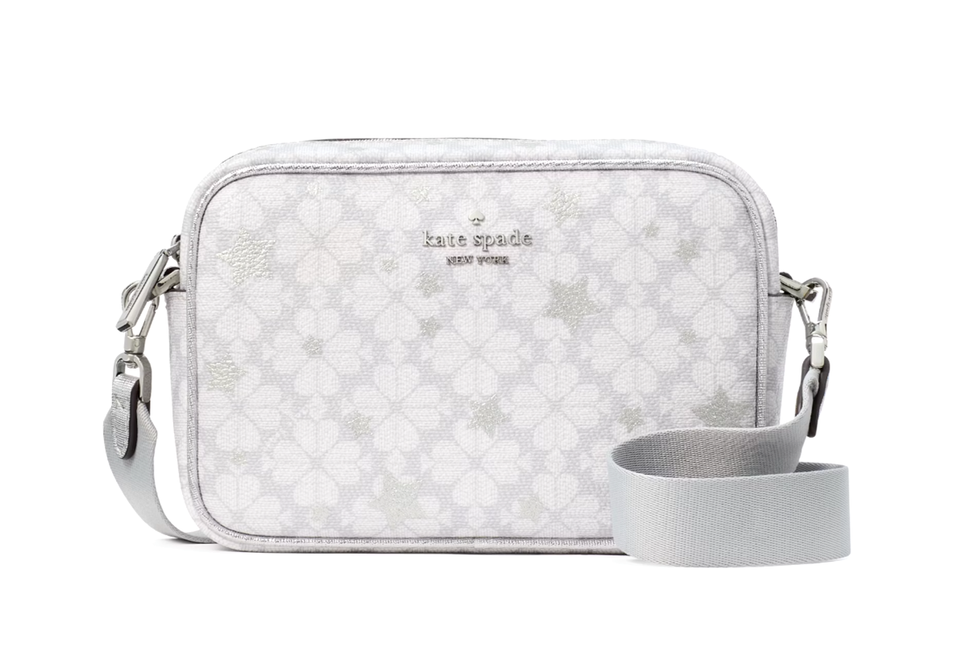 New Kate Spade Spade Flower Star Toss Mini Camera Bag Platinum Grey ...