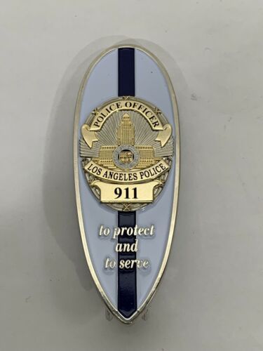 LAPD Los Angles Police Department Surfboard Pistol Challenge Coin ...