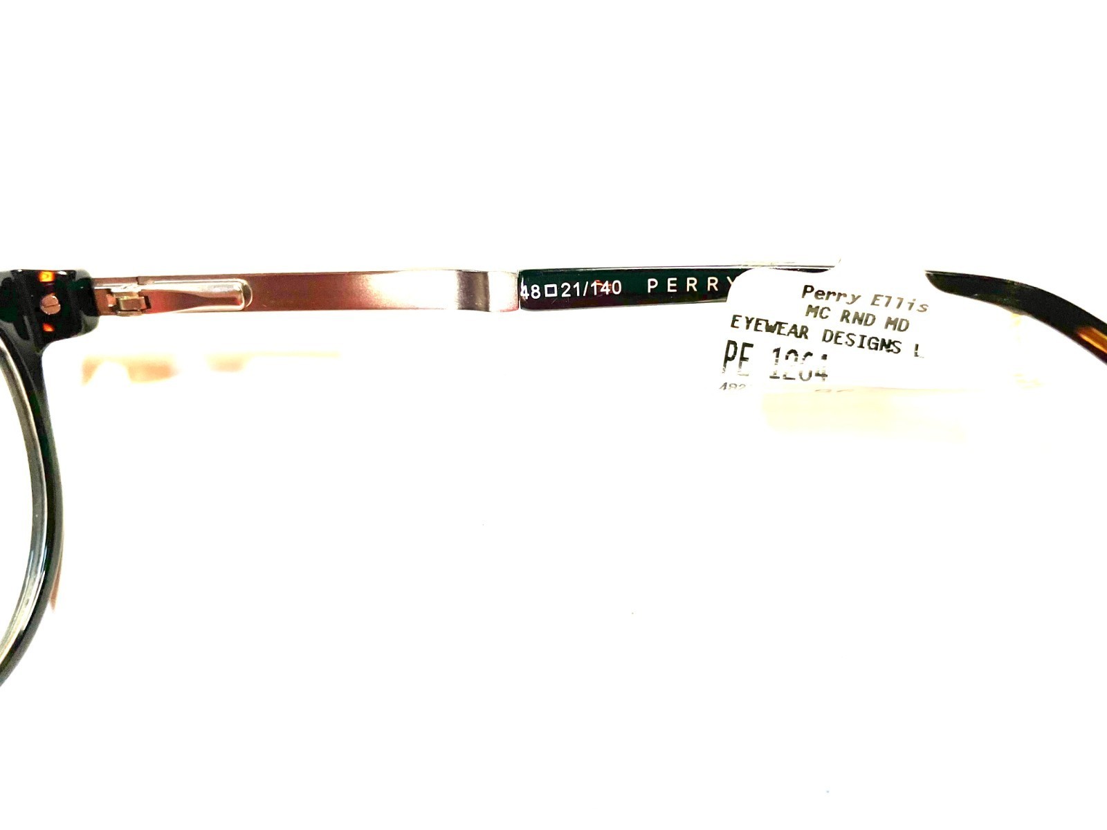 Perry Ellis PE1264 Black Tortoise Eyeglasses Frames Round 48-21-140 ...