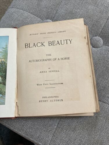 Vintage 1897 Altemus Young People's Library Black Beauty by Anna Sewell ...