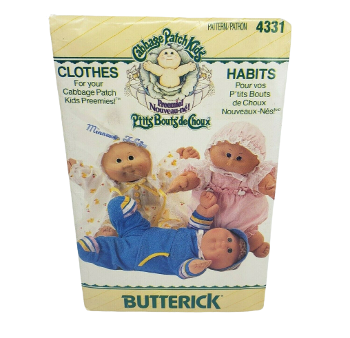 VINTAGE CABBAGE PATCH KIDS PREEMIES BUTTERICK DOLL CLOTHES PATTERN ...
