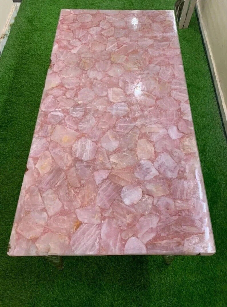 Rose Quartz Table Top, Quartz Stone Countertop Coffee Table Restaurant ...