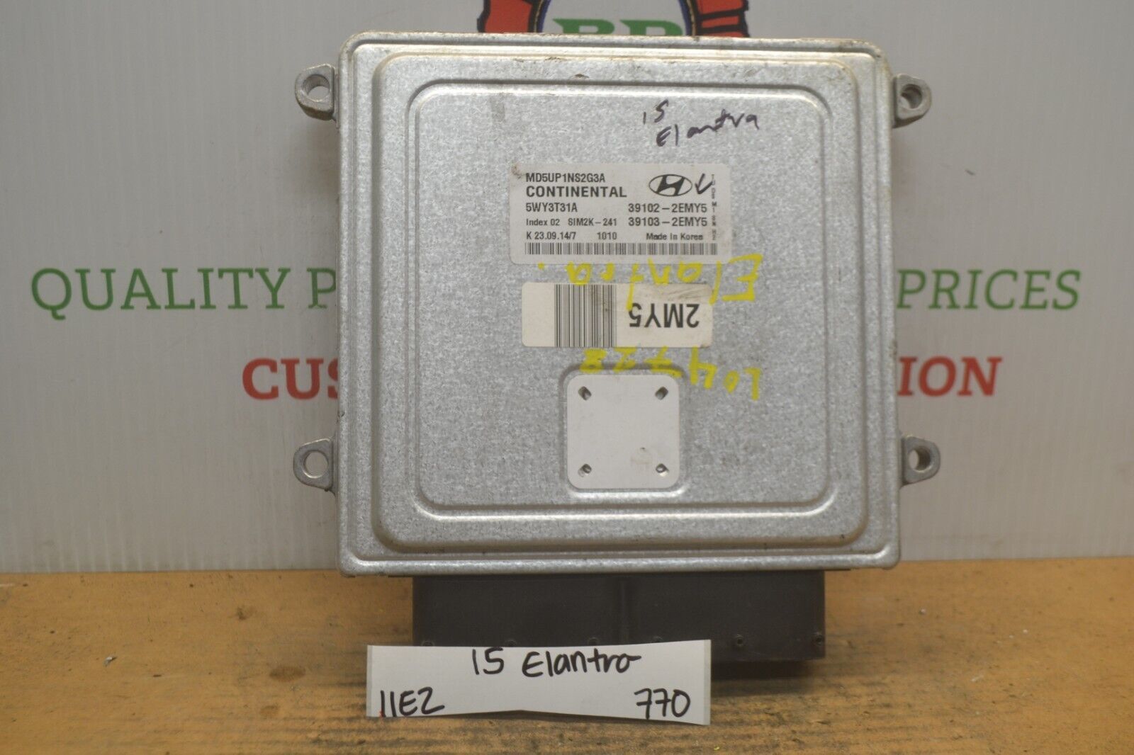 2015 Hyundai Elantra Engine Control Unit ECU 391032EMY5 Module 770-11E2 ...