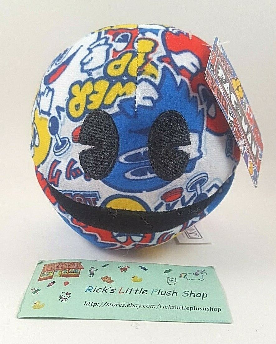 Pac-Man Sticker Bomb Plush 4" Toy Stuffed Doll Pacman 80"s Figure White ...