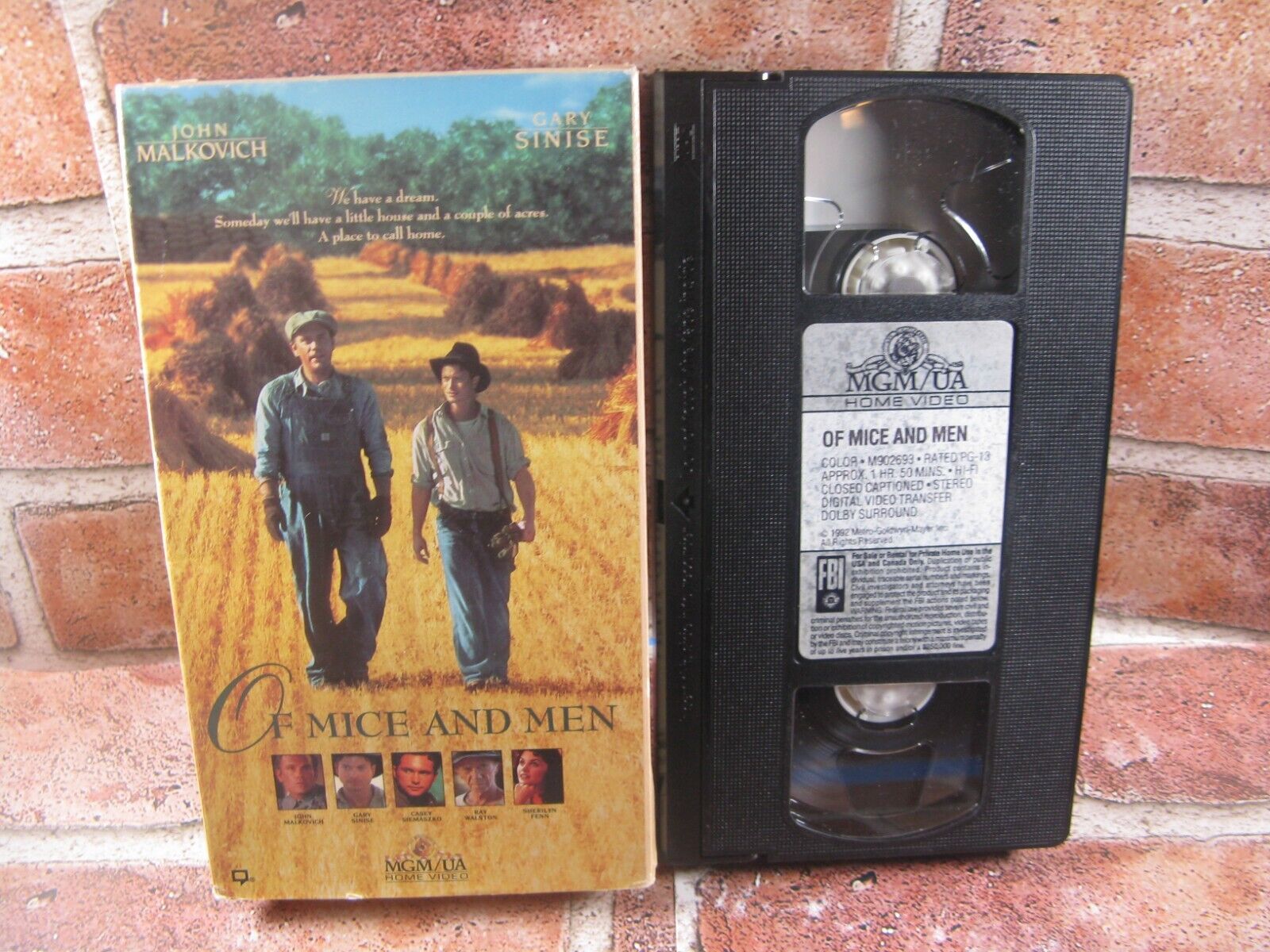Of Mice And Men PG-13 MGM VHS Videotape John Malkovich - VHS Tapes