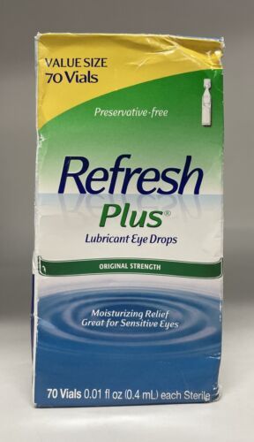 Refresh Plus Lubricant Eye Drops PF Tears, 50 Count Exp 03/2025 Damage ...
