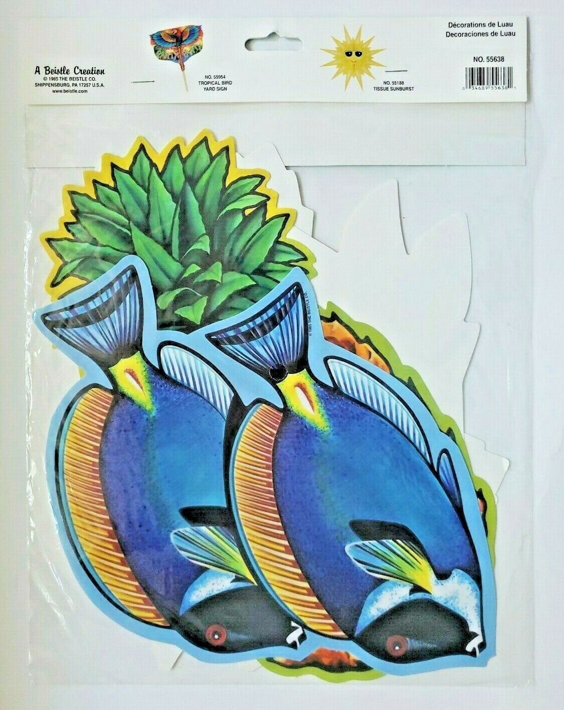 1985 Beistle Luau Cutouts 4-12" Set Of Four New In Packaging - Party ...