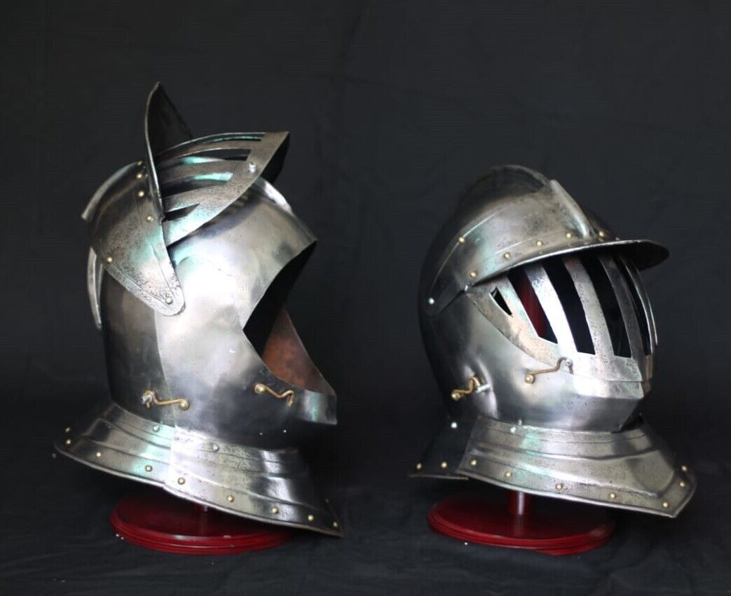 Medieval Closed Face Movable Visor Helmet and 50 similar items