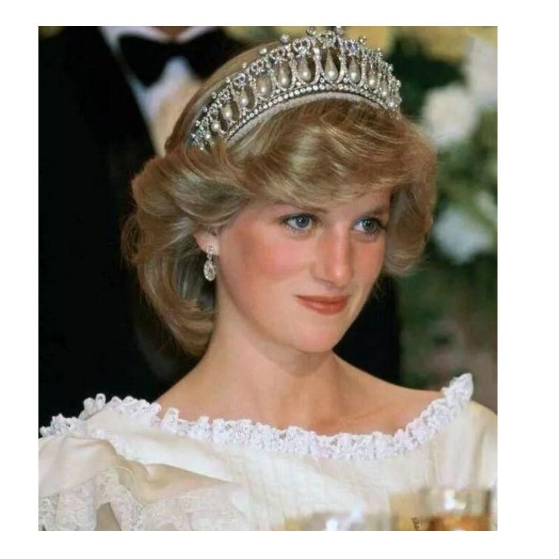 GB Bridal Crown Diana Princess Same Model Pearl tear Crown Rhinestone ...