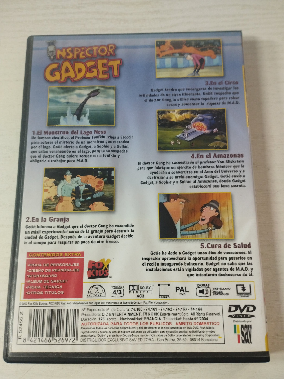 El Inspector Gadget 5 Episodios Vol 1 Animación - Dvd Region 2 Español ...
