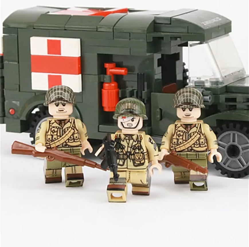 WW2 US Army Military Medic Team Minifigures Set The Dodge WC-54 and ...