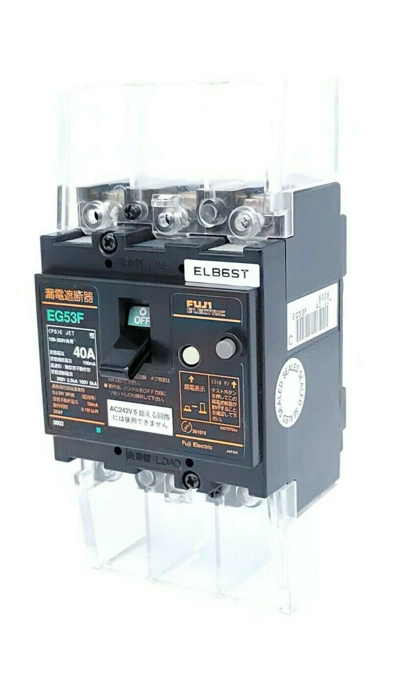 FUJI ELECTRIC EG53F CIRCUIT BREAKER 40AMP, 100-200V, 100mA - Everything ...