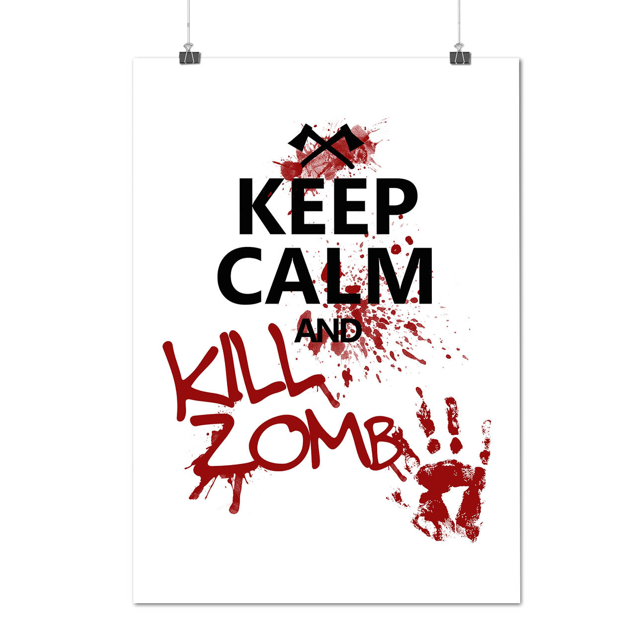 Keep Calm Slogan Zombie Zombie Blood Matte/Glossy Poster A0 A1 A2 A3 A4 ...