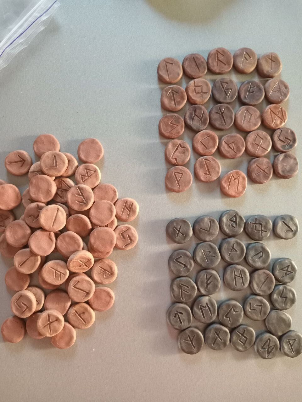 Ceramic Rune Set in leather pouch, full Elder Futhark Alphabet, Norse ...