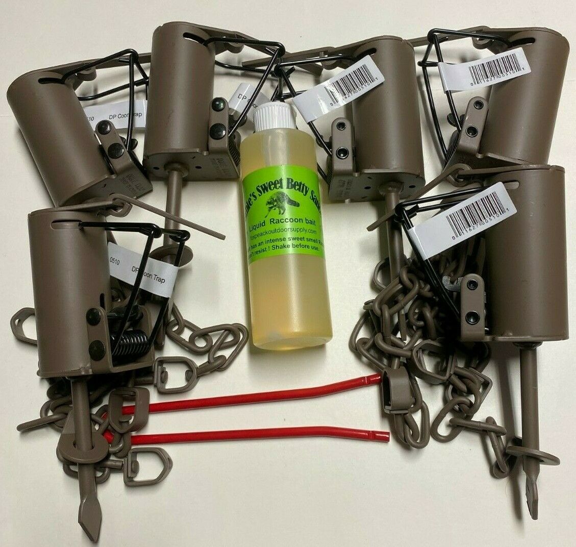 6 Duke DP Dog Proof raccoon kit ,1 DP setter & 1 Sweet Betty Bait trap ...