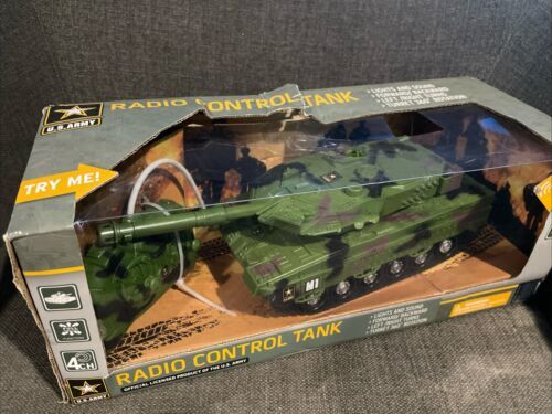 Official US ARMY RADIO CONTROL 13"x4" TANK 360 Tauret Rotation Box Has ...