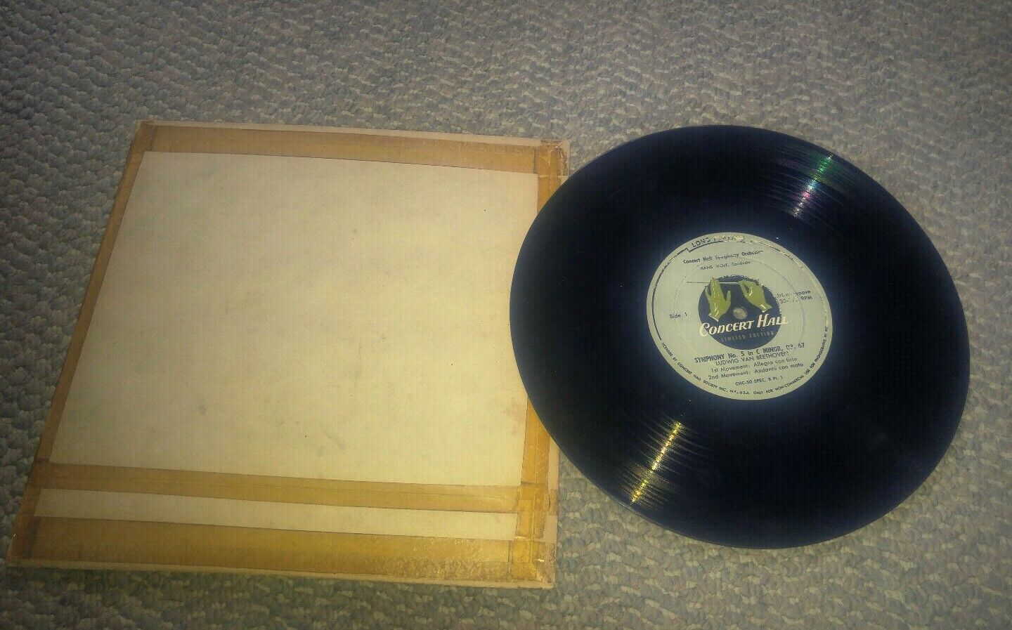 Vtg Concert Hall Record Beethoven Fifth Symphony 5th Limited Edition ...