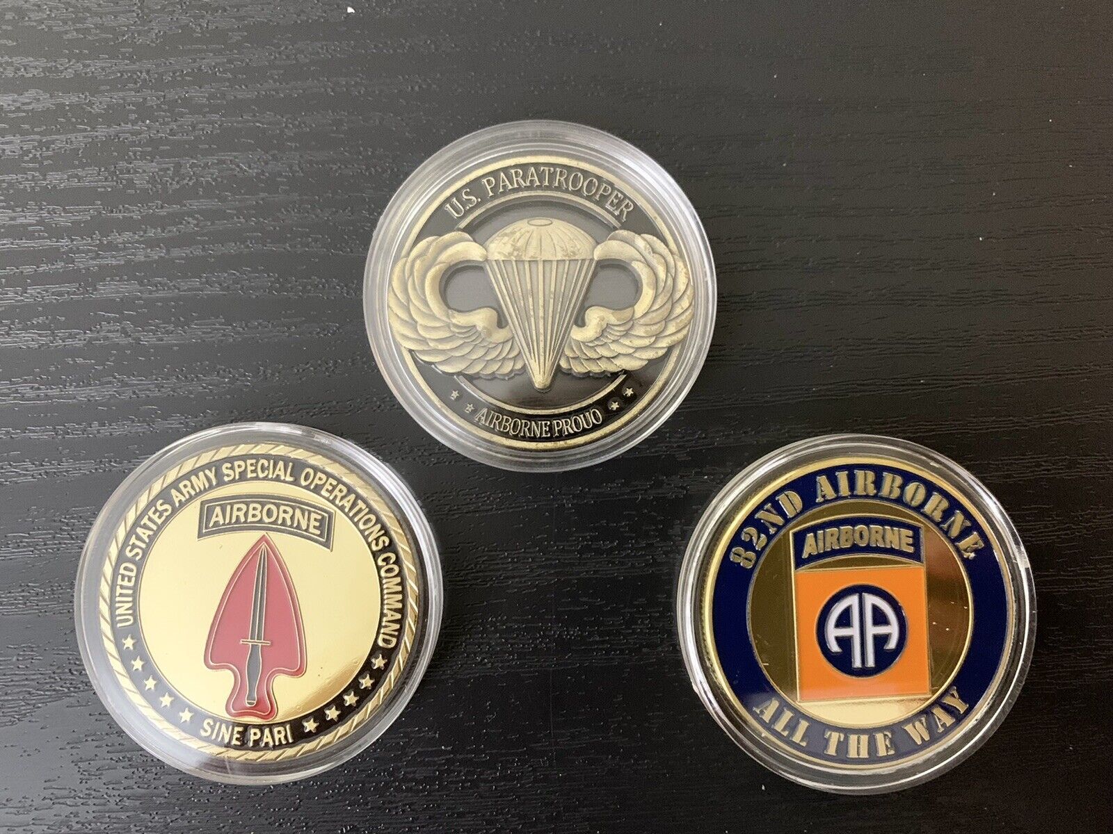 Challenge Coin, US Paratrooper, 82nd Airborne, Airborne Sine Pari ...