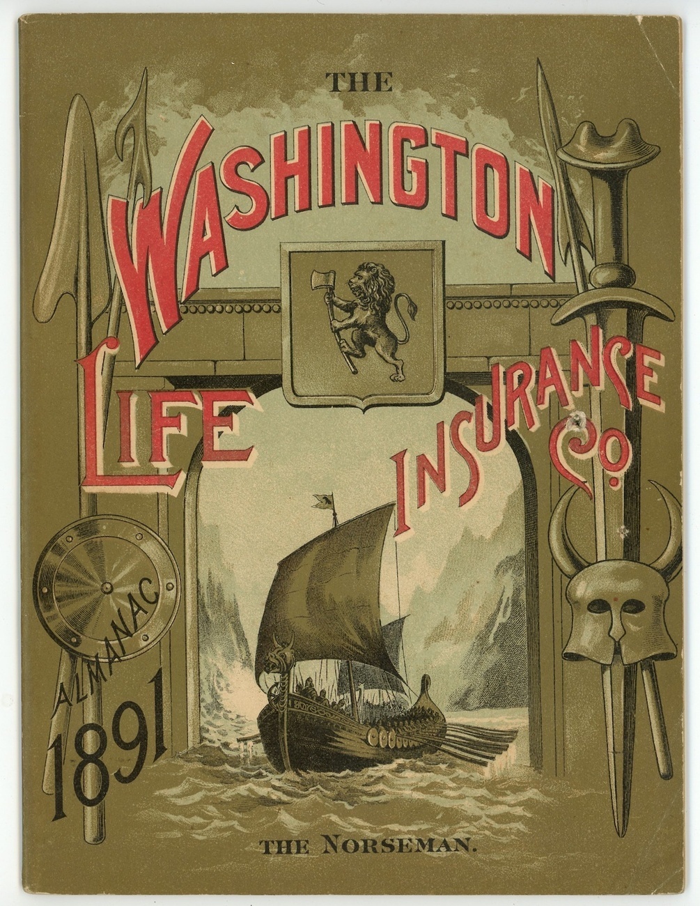 Washington Life Insurance Co 1891 almanac advertising book NY ephemera ...